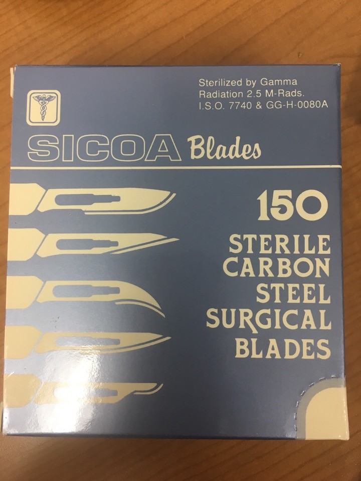 (150) SICOA # 10, 21, 23, 24 SS/CS Surgical Blades Ind Wrapped | eBay