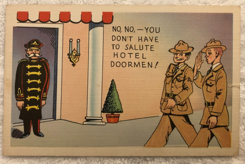 Post Card WWII era Military Humor, Salute Doormen! Posted 1942 | eBay