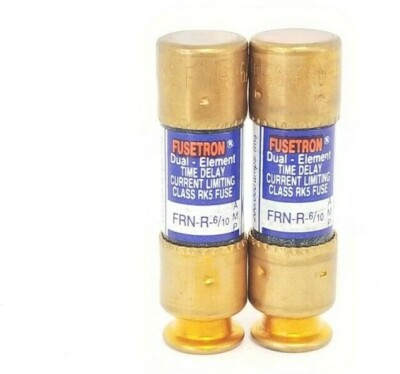 LOT OF 2 COOPER BUSSMANN FRN-R-6/10 FUSETRON DUEL-ELEMENT FUSES | eBay