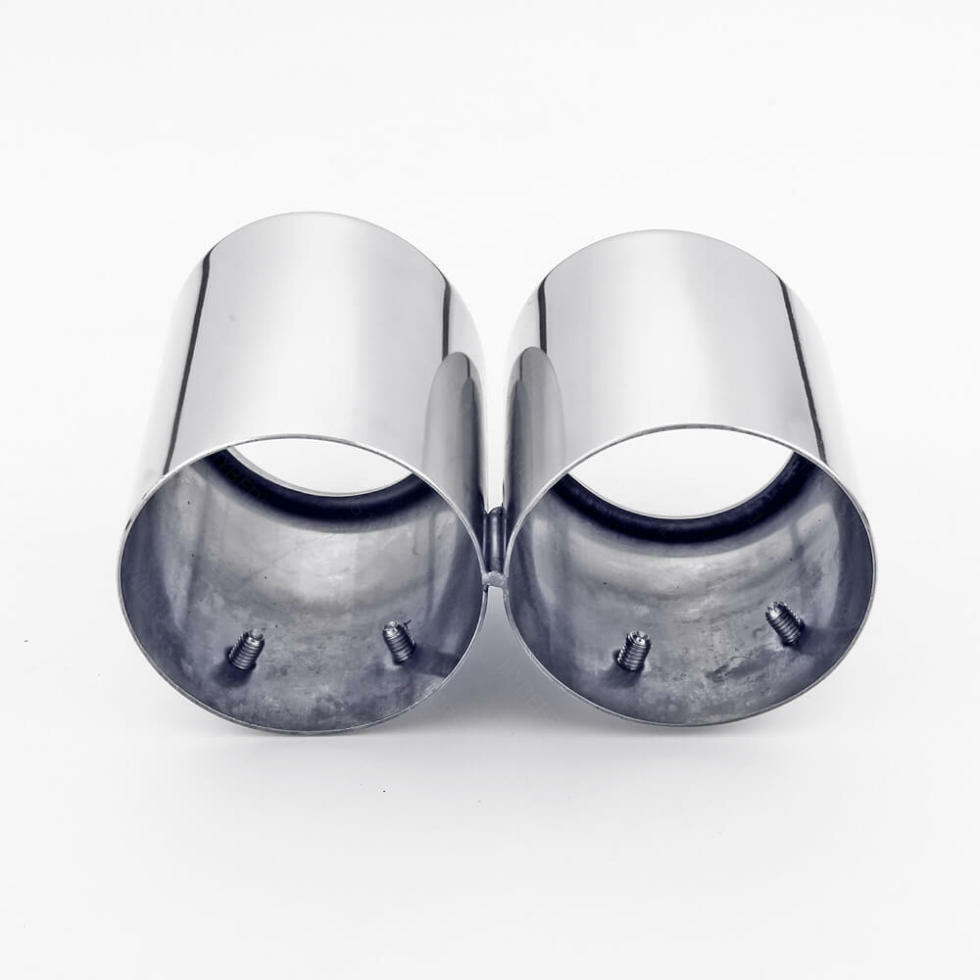 304 Stainless Steel Bolt-on Dual 3" OD Exhaust Muffler Pipe Tip Sleeve ...