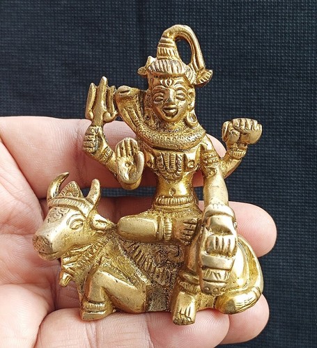 Lord Shiv Statue Handcrafted Brass Shiva Nandi Figurine Sculpture Idol ...