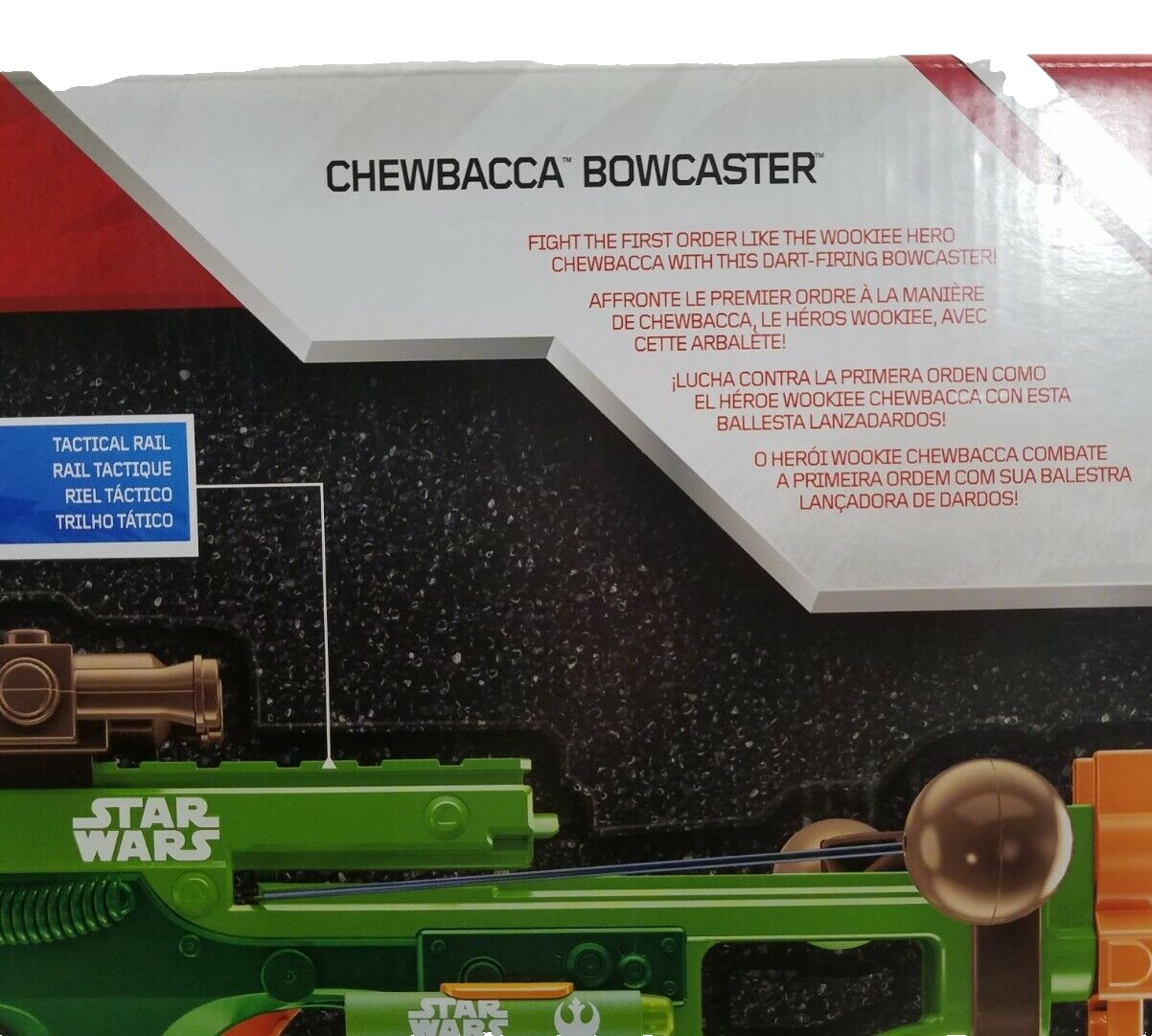 NERF Crossbow Chewbacca Star Wars Green Bowcaster Toy 15 Darts Rare ...