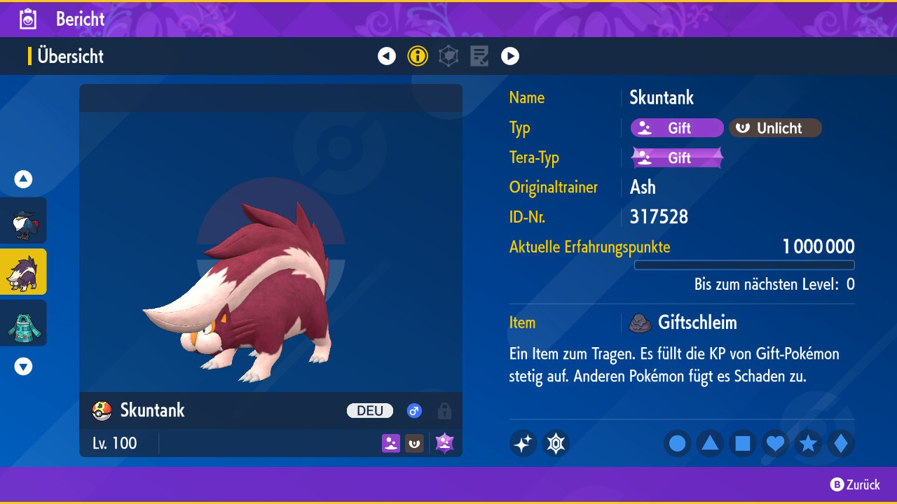 PVP Shiny Skuntank 6IV | LVL 100 | Pokemon Karmesin / Purpur / Violet ...