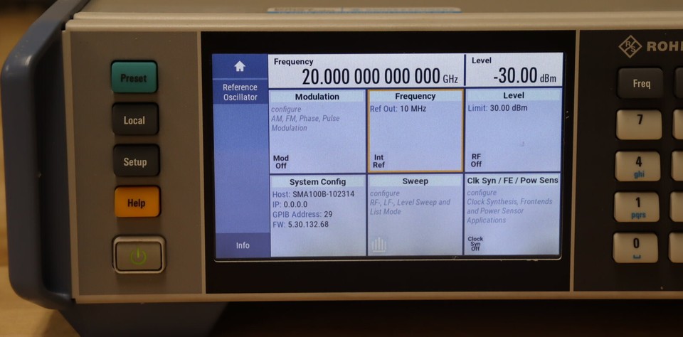Rohde Schwarz SMA100B High Performance RF Signal Generator 8kHz-20GHz ...