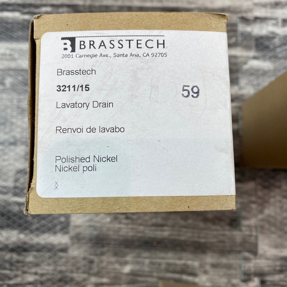 New Brasstech 3211/15 Lavatory Drain w/ with Flat Strainer Plate ...