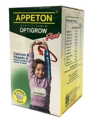 2 Boxes Appeton Multivitamin Optigrow Plus 60's Chewable Tablets (NEW ...
