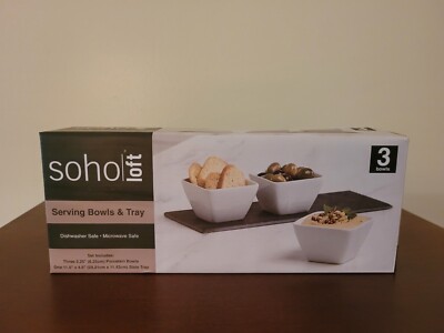 Soho Loft Serving Bowls And Tray Set 3 Bowls | eBay