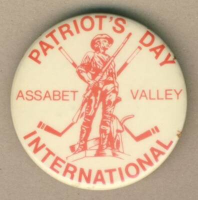 old ASSABET VALLEY PATRIOTS Ice HOCKEY PIN Badge PINBACK Button Concord ...