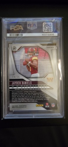 2024 Prizm Jayden Daniels Navy Camo /25 PSA 9 Rookie Card SSP Rookie ...