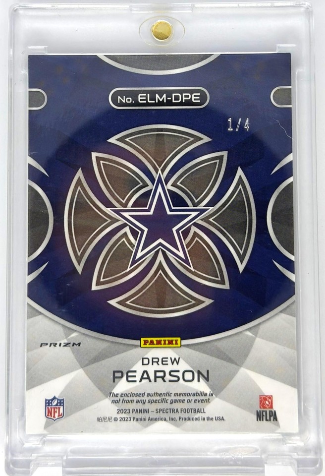 2023 Panini Spectra #ELM-DPE Drew Pearson 1/4 Epic Legends Materials ...