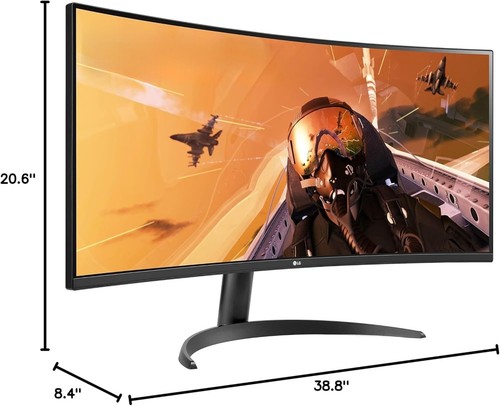 LG 34WP60C-B 34" 160Hz 1ms Curved UltraWide QHD 3440 x 1440 Monitor ...