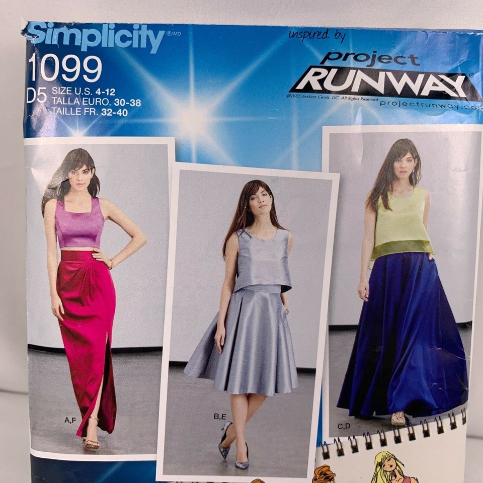 Simplicity 1099 Misses Full or Slim Skirt Tops Pattern Size 4 - 12 ...