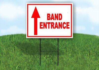 BAND ENTRANCE STRAIGHT arrow red Yard Sign with Stand LAWN SIGN | eBay
