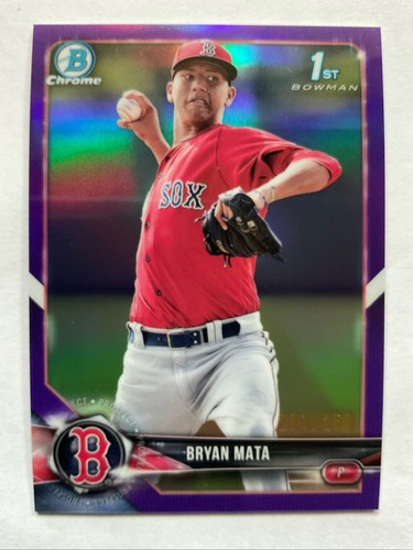 2018 Bowman Chrome Purple Refractor BRYAN MATA 1st Bowman RED SOX #BCP2 ...