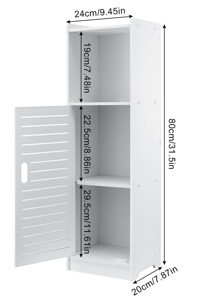 Bathroom Storage Cabinet Free Standing Three-Layer Cabinet Organizer ...