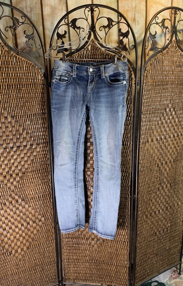 Miss Me Signature Straight Bling Jeans Size 28x31 | eBay