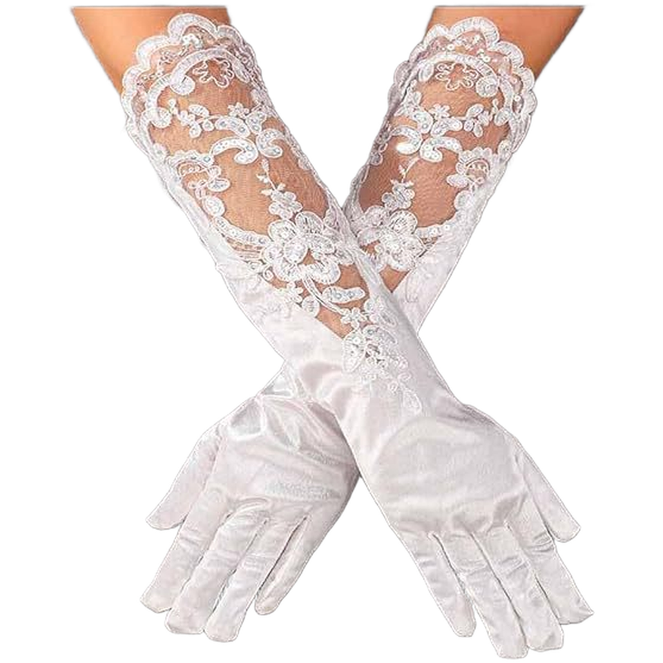 Wedding Gloves Bridal Opera Gloves Split Finger Design For Wedding ...