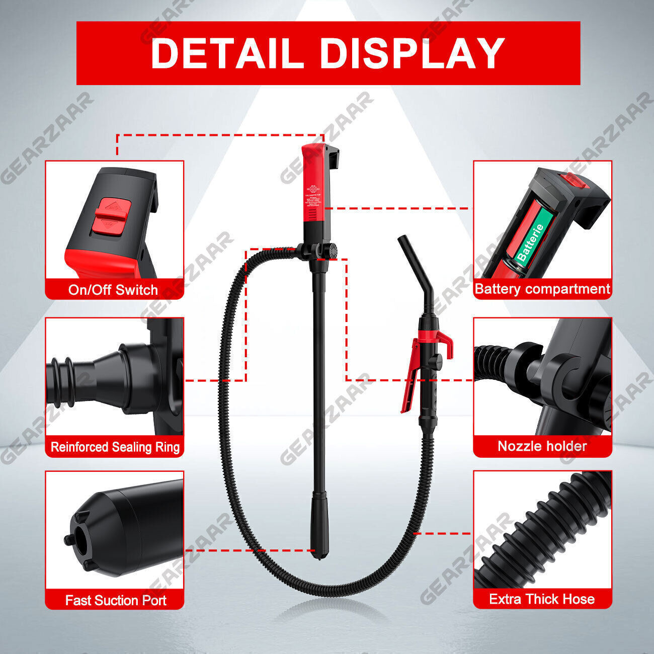 2.6 Gallons Electric Syphon Pump Battery Operated Petrol Oil Water Fuel ...