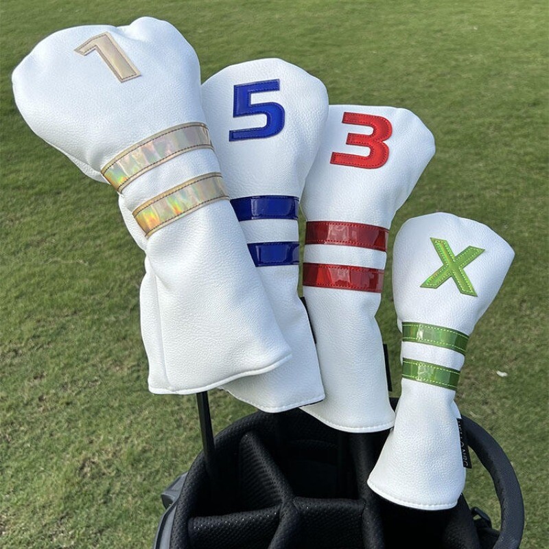 Colorful Golf Wood Head Covers PU Headcover Driver Fairway Woods Hybrid ...