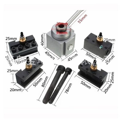 CNC Lathe Machine Mini Quick Change Tool Holder Post Cutter Screw Kit ...