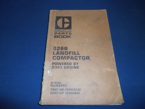 Cat Caterpillar 826B Landfill Compacteur Pièces Livre Manuel S/N | eBay
