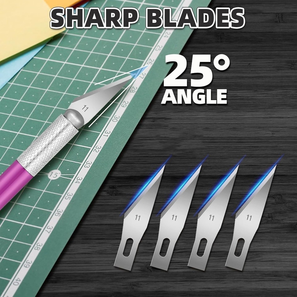 Kit Exacto Knife Set 50 Blade Refill Xacto 5PCS Leather Craft Pen ...