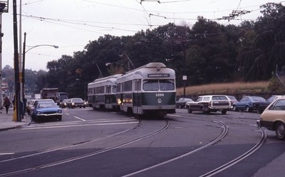 MBTA T Green Line Trolleys BOSTON COLLEGE MA Original Photo Slide | eBay