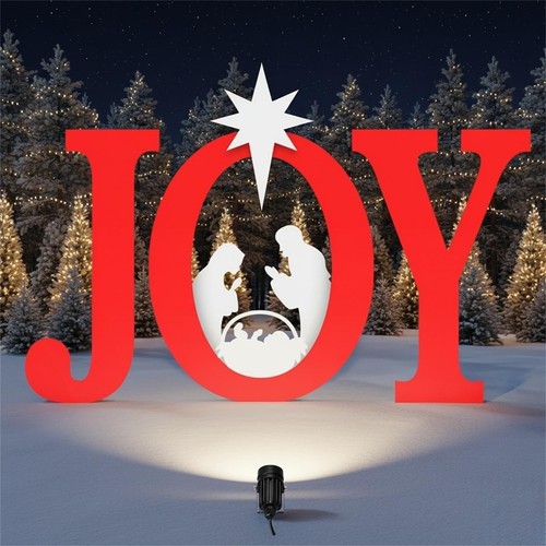 Christmas Joy Nativity Sign with Spotlight, Joy Christmas Nativity ...