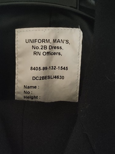 Royal Navy No. 7 / No. 2B RN Officers Mess Dress Uniform- Jacket 42 ...