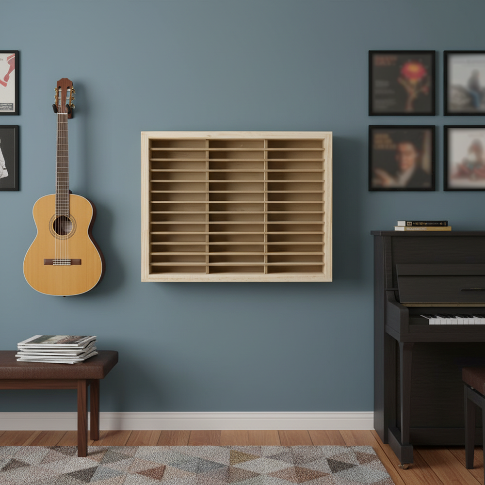36-Grid Solid Wood CD Storage Rack & Display Organizer for CD ...