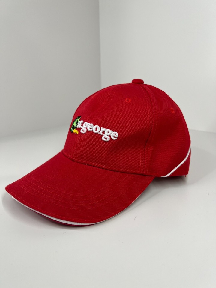 St George Bank cap hat red baseball adult adjustable one size fits most ...