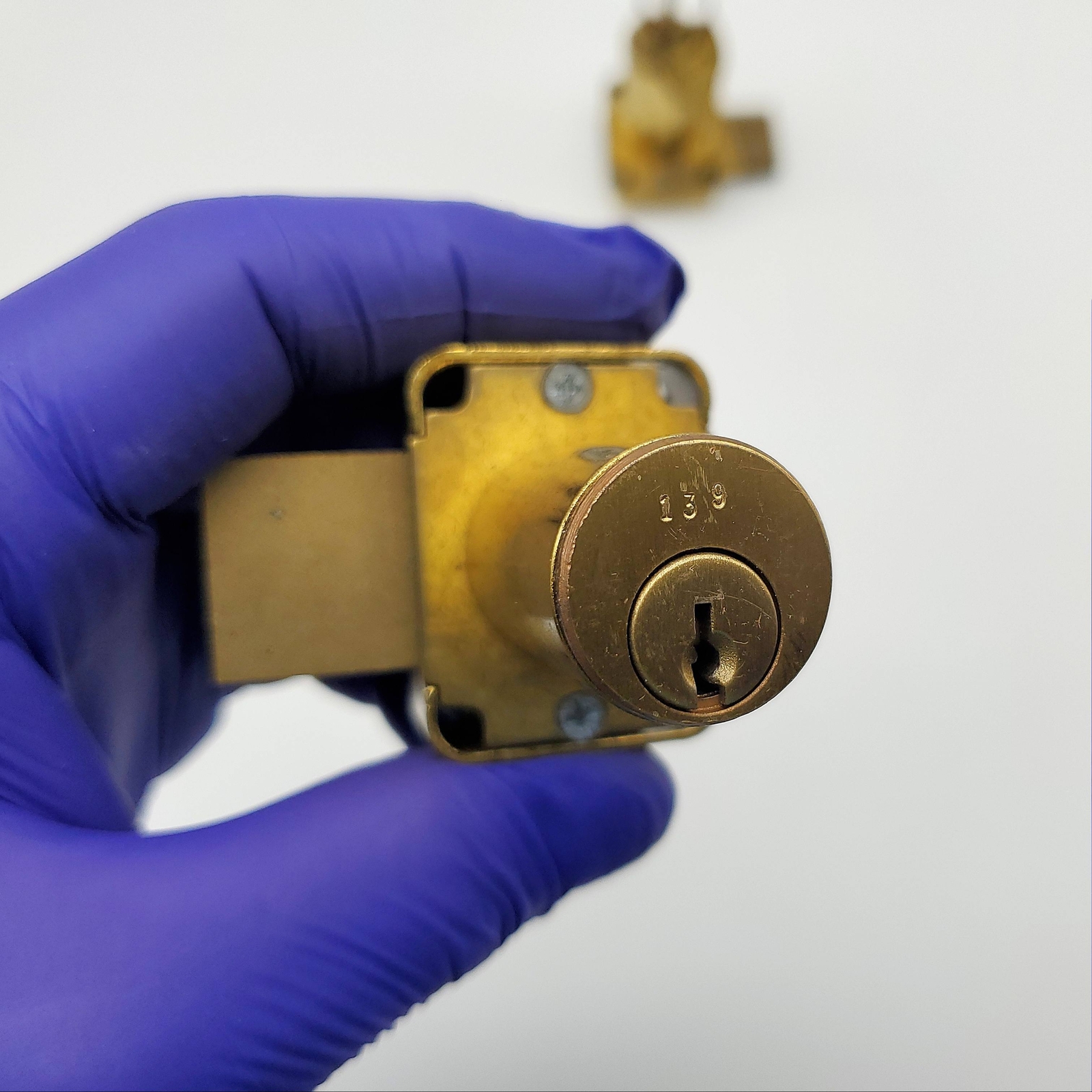 2x National Door Lock Cabinet Deadbolts 1.5" Cylinder 4 Pin Satin Brass ...