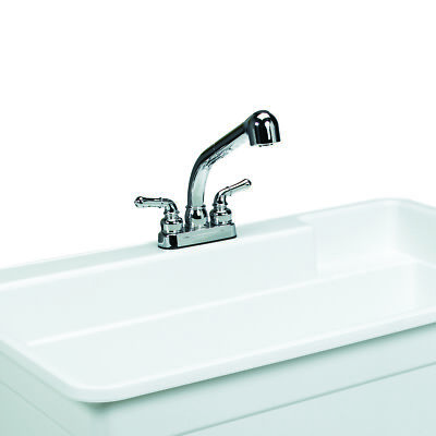 Mustee Pull-Out Laundry Tub Faucet Kit With P-Trap, Supply Lines, Drain ...