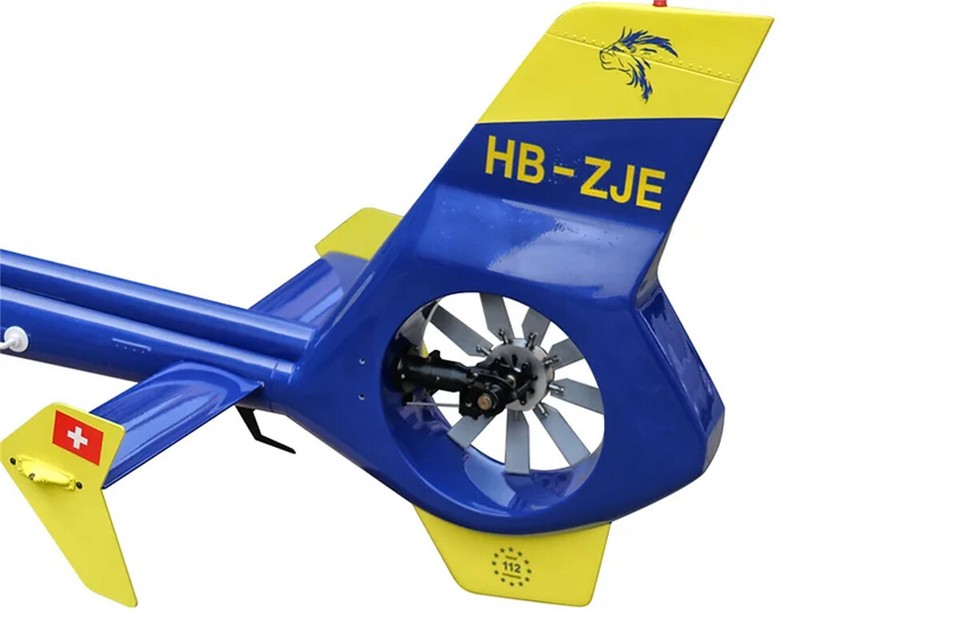 800 Yellow Blue T2 KIT EC-135 ARF 800 Size ARF Lions Air RC Helicopter ...