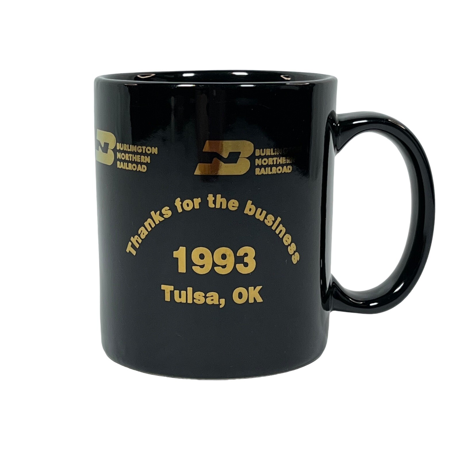 1993 Burlington Northern TULSA OK Oklahoma Thanks Ceramic Mug Cup BN RR ...
