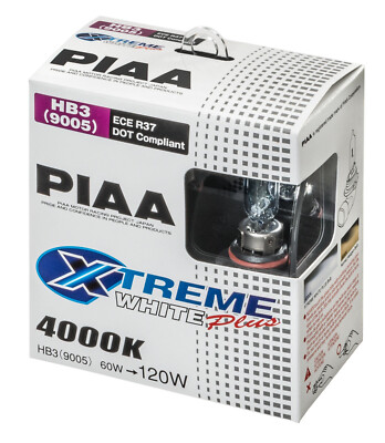 PIAA 9005 (HB3) Xtreme White Plus Halogen Bulbs Twin Pack Part # 19615 ...