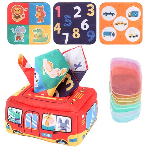 Tissue Box Baby Sensory Toy Colorful Rainbow Dance Scarves Toy Kid ...