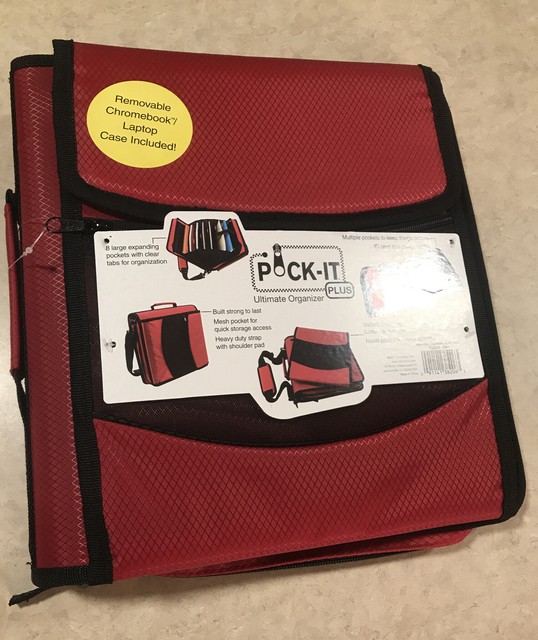 Advantus Pock-It Plus Ultimate Organizer 4" Zipper Binder Red for sale ...