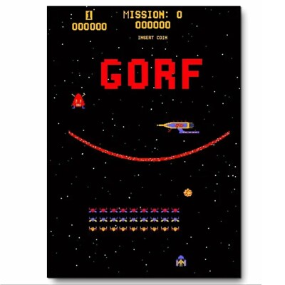 Gorf Arcade Cabinet Game Screenshot Printed on Aluminium Sheet Metal ...