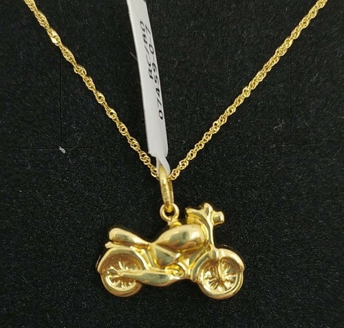 18K Gold Pendant And Chain. Motorcycle | eBay