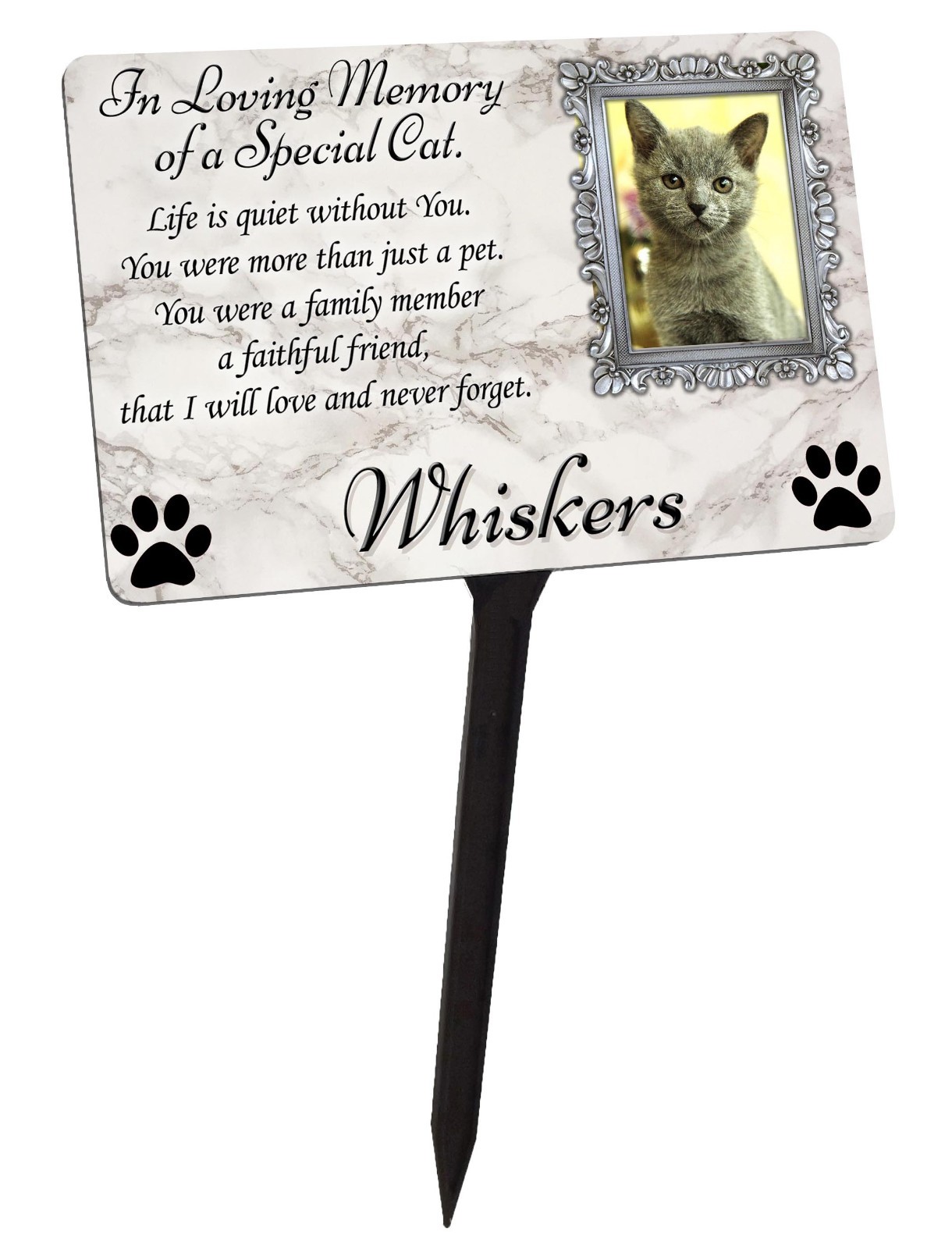 Your Photo Personalised Cat Kitten Memorial Plaque & Stake. garden ...