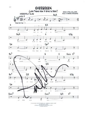 Paul Williams Signed Autograph Evergreen Sheet Music w/ Barbra ...