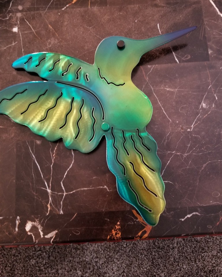 Hummingbird Decor set 2 Metal Wall Hang Art Home Patio Fence Outdoor ...