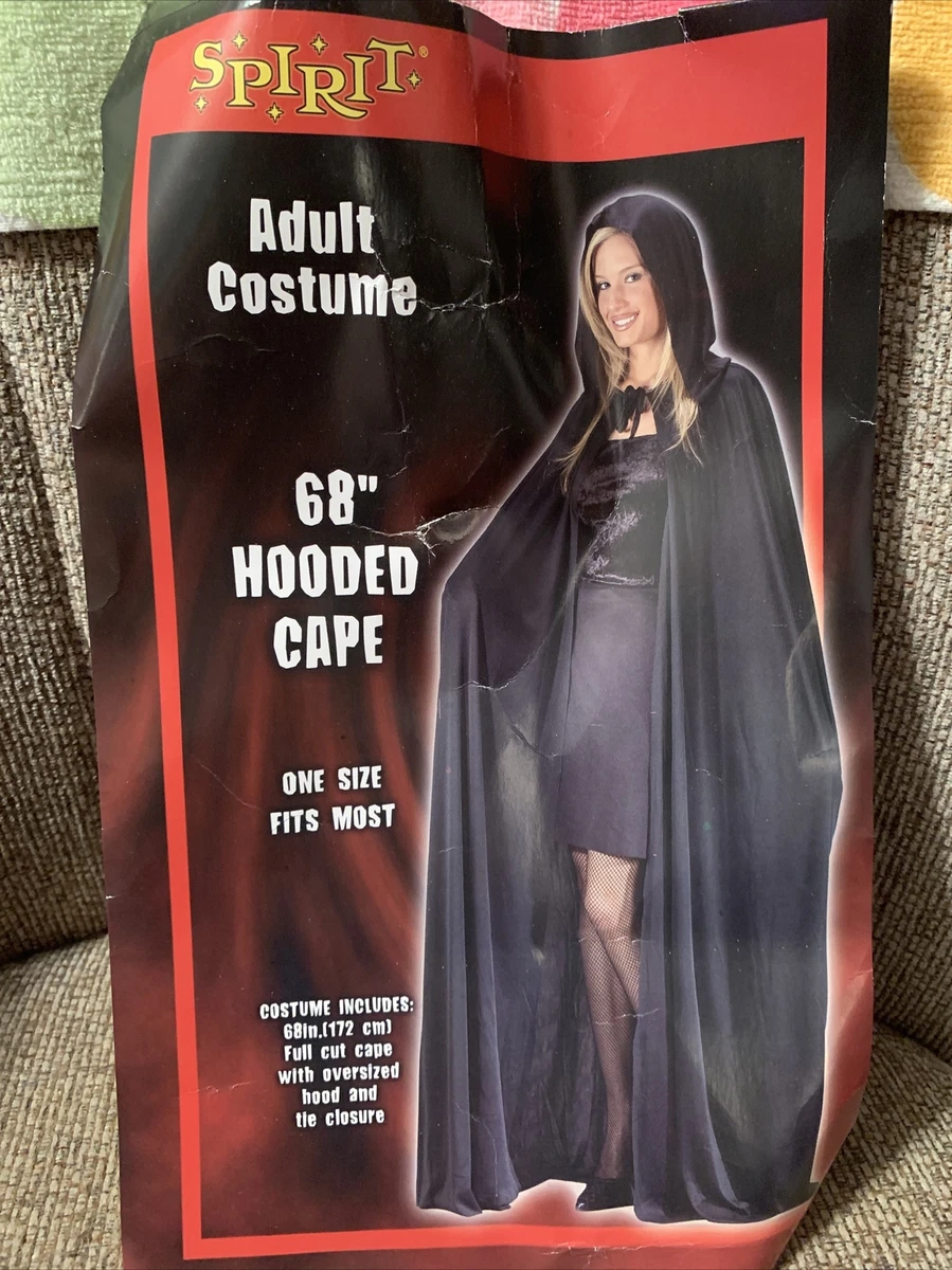 Black Hooded Cape Adult Costume