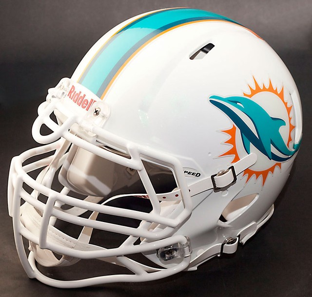 *CUSTOM* MIAMI DOLPHINS NFL Riddell Full Size SPEED Football Helmet | eBay