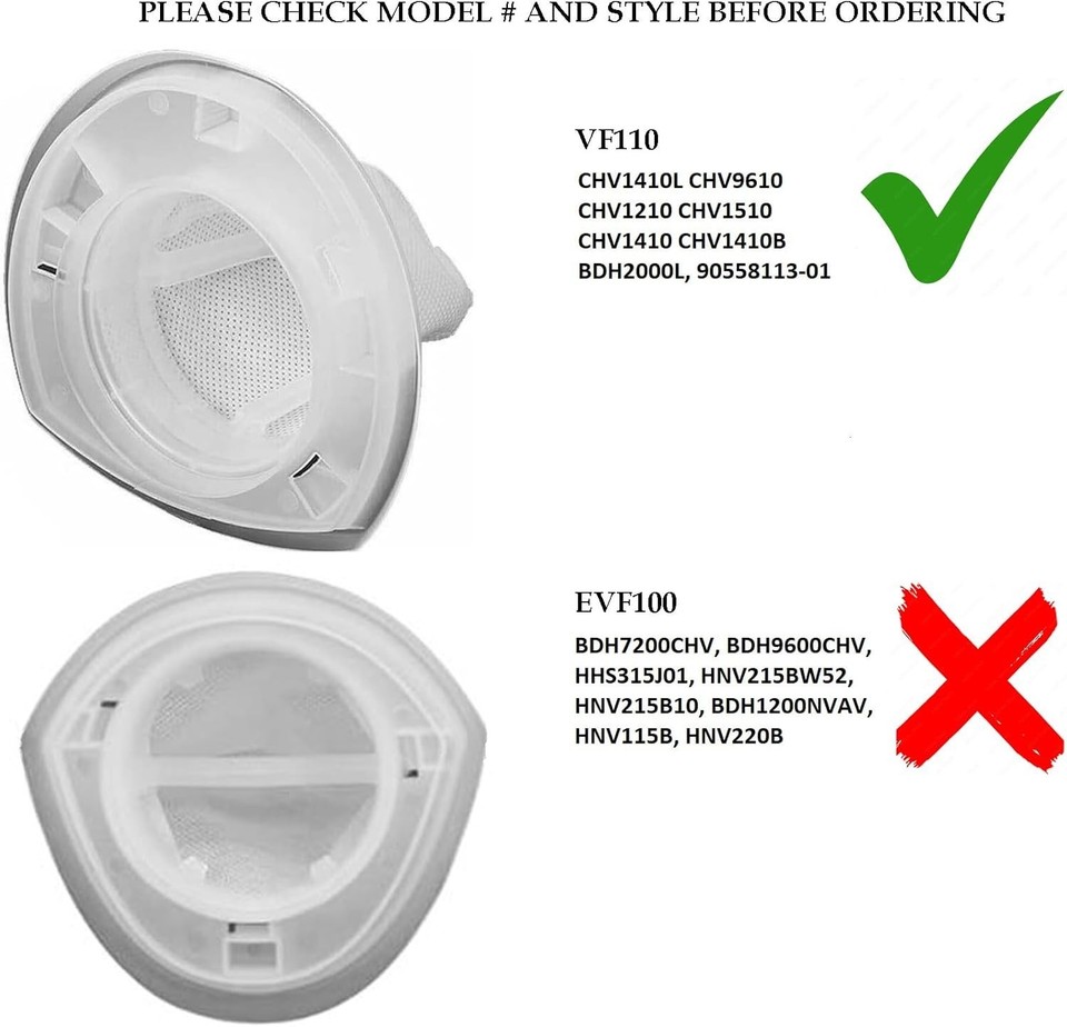 Masterpart 6 Pack Generic Filters Compatible with Black & Decker VF110 ...