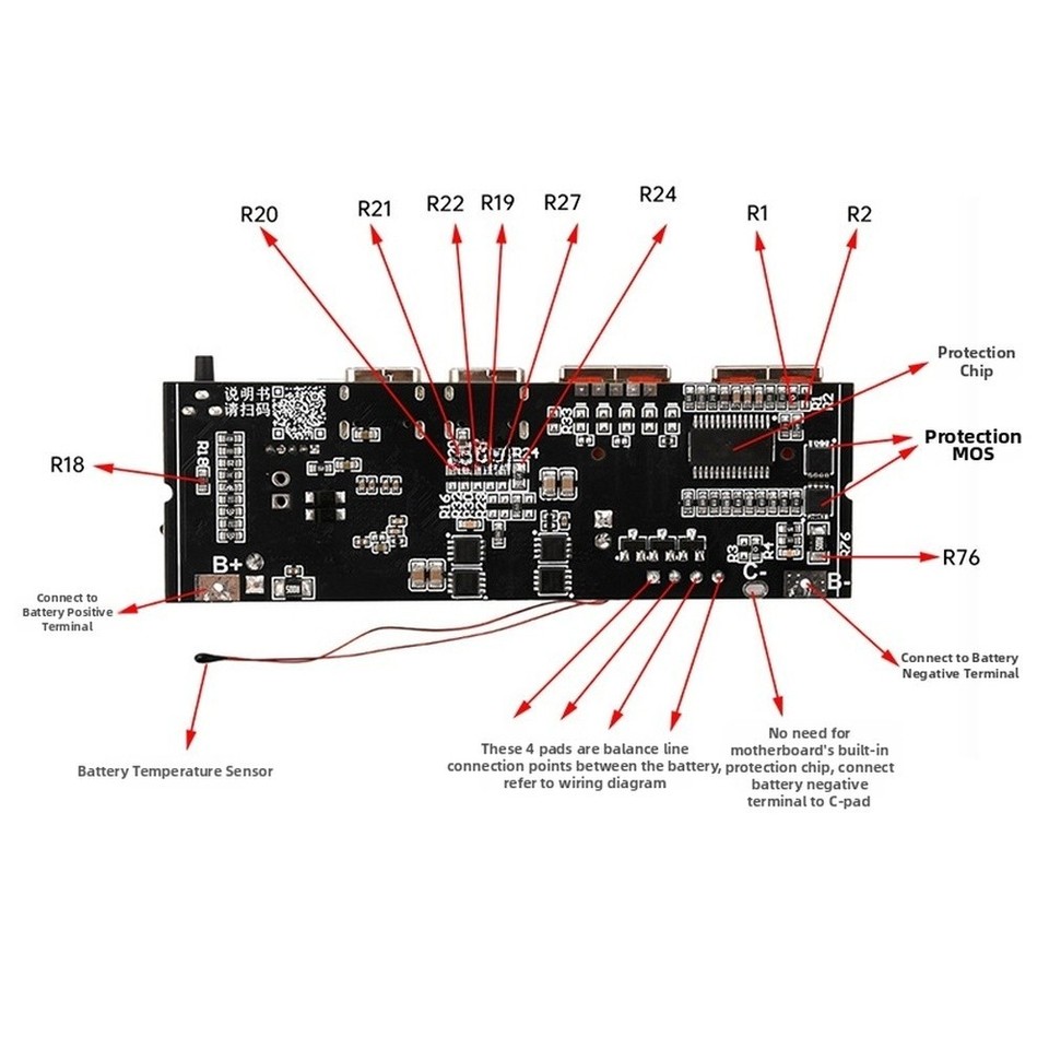 100W 65W Fast Charging DIY Module with Dual USB C for Power Bank Builds ...