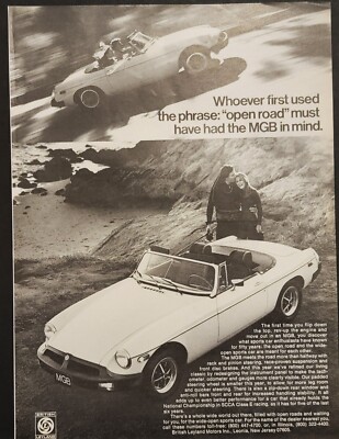 1972 MGB Race Driven Automobile Car Print Ad | eBay