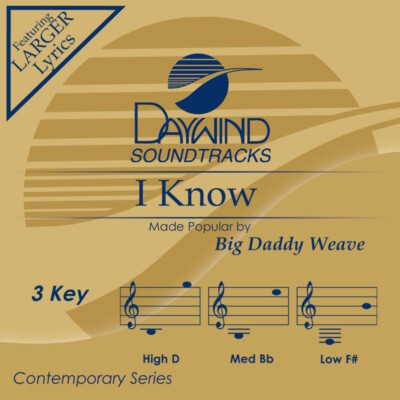 I Know - Big Daddy Weave - Accompaniment Track | eBay