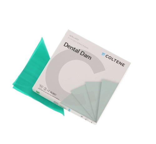 H09928 Hygenic Non-Latex Dental Dam 5 x 5 Med. Teal Green 15/bx by ...